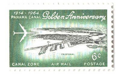 CZC36 - 1964 6c Canal Zone Airmail, Jet Over Cristobal, Green & Black ...