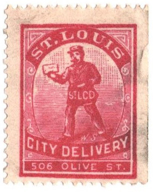 131L1 - 1883 1c St. Louis City Delivery, Red on White Paper - Mystic ...