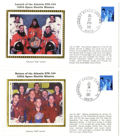 STS104A - STS-104 Launch and Return Covers - Mystic Stamp Company