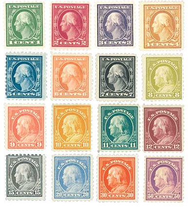 424//40 - 1914 Regular Issues, Single Line Watermark, Perf. 10, Set of ...