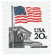 1895 - 1981 20c Flag over Supreme Court, Coil - Mystic Stamp Company