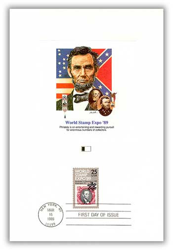 55716 - 1989 25c World Stamp Expo Proofcard - Civil War Commemorative ...