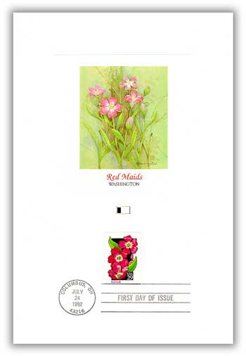 56047 - 1992 29c Wildflowers: Red Maid Proof Card (#2692) - Mystic ...