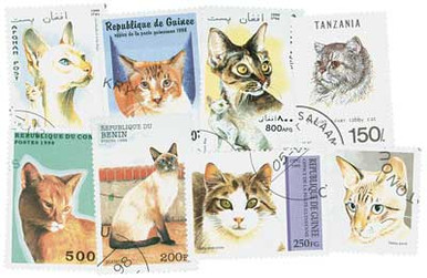 M3792 - Cats, 100 Different Stamps - Mystic Stamp Company