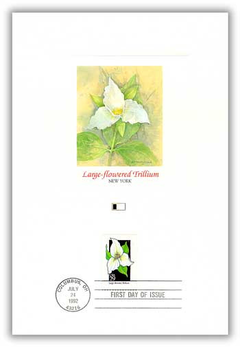56007 - 1992 29c Wildflowers: Trillium Proof Card (#2652) - Mystic ...