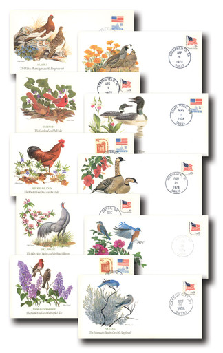 96500C - 1978 Birds and Flags Covers - Mystic Stamp Company