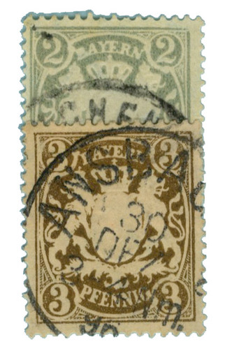 58-59 - 1888-1900 German States-Bavaria - Mystic Stamp Company