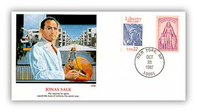 81909 - 1987 Jonas Salk/Shapers of American Liberty - Mystic Stamp Company