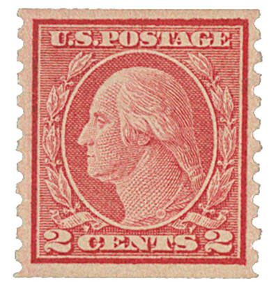 491 - 1916 2c Washington, Carmine, Unwatermarked, Type II, Perf. 10 ...