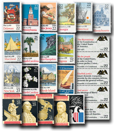 2336//2421 - 1987-90 Constitution Bicentennial Series, Set of 24 Stamps ...
