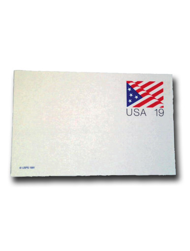 UX153 - 1991 19c USA Flag, Postal Card - Mystic Stamp Company