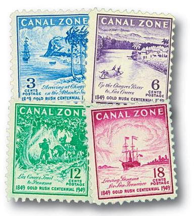 CZ142-45 - 1949 Centenary of California Gold Rush, Canal Zone, Complete ...