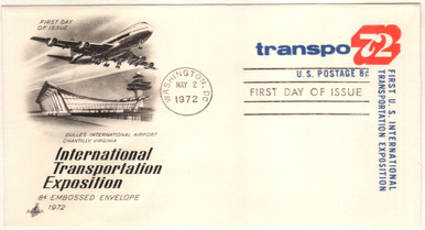 U565 - 1972 8c First Transportation Exposition, Ultramarine & Rose Red ...