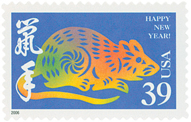 3997a - 2006 39c Chinese Lunar New Year: Year of the Rat - Mystic Stamp ...