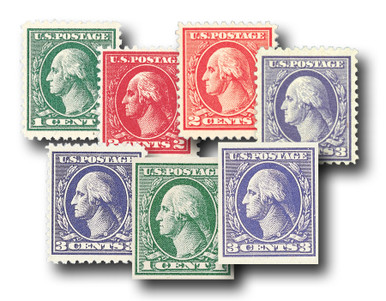 525//35 - 1918-20 Washington, Offset Printing, Set of 7 Unused or 9 ...