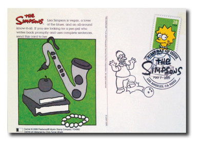 UX560 - 2009 28c Lisa Simpson, First Day Issue Postal Card - Mystic ...