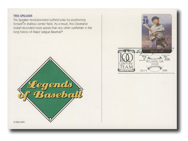 UX348 - 2000 Tris Speaker PC and PSA Stamp Combo FDC - Mystic Stamp Company