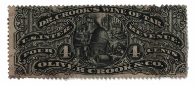 RS65a - 1862-71 4c Oliver Crook & Co., Black, Old Paper - Mystic Stamp ...