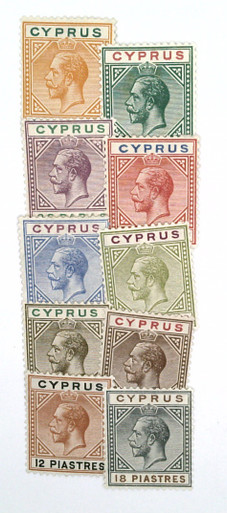 61a-70 - 1912 Cyprus - Mystic Stamp Company