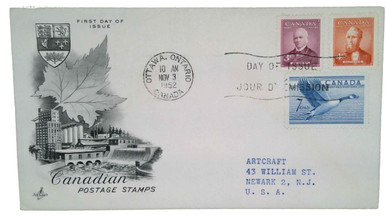 318-20 - 1952 Canada - Mystic Stamp Company