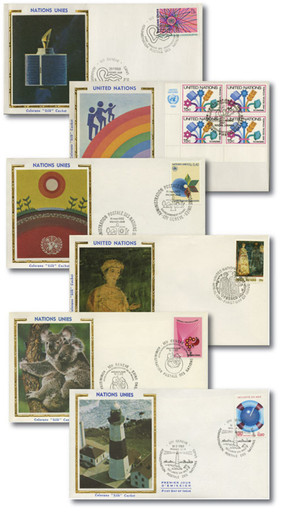 M11482 - United Nations Stamp Collection on Silk First Day Covers, Set ...