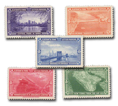 MUS091 - 1939 Eaton's Fine Letter Papers Advertising Poster Stamps, Set ...