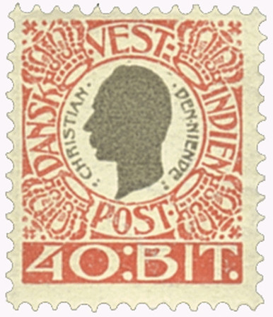 DWI35 - 1905 40b King Christian, Red & Gray, Danish West Indies ...