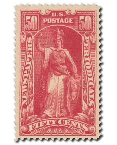 PR119 - 1895 50c Newspaper & Periodical Stamp, Carmine, Double Line ...