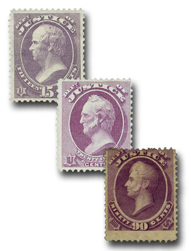 O31//34 - 1873 Department of Justice Officials, Purple, Hard Paper, Set ...