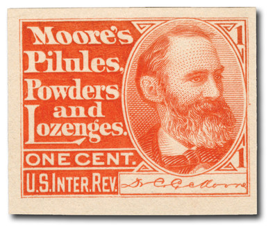 RS183P3 - 1864 1c Dr. C. C. Moore, Vermilion, Plate Proof on India ...