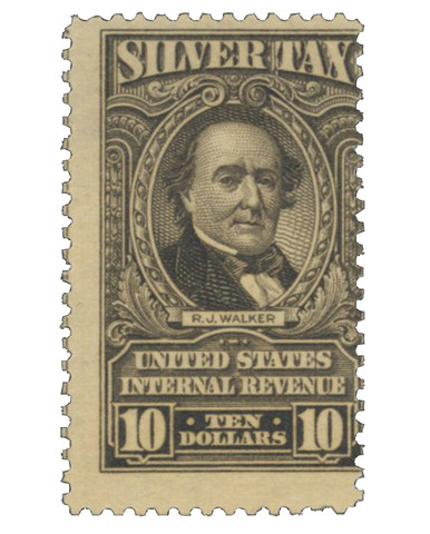 RG125 - 1944 $10 Silver Tax, Gray, Without Overprint - Mystic Stamp Company