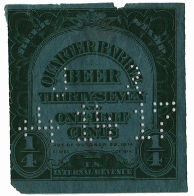 REA108 - 1914 37 1/2c Beer Stamp, Green, Various Shades of Blue Paper ...