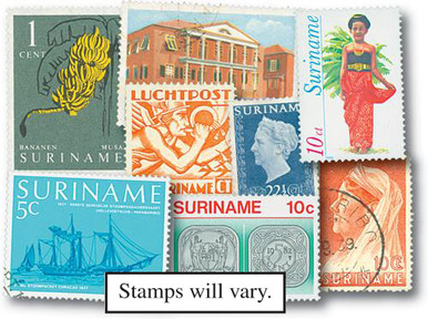 MP1907 - Surinam, 600 Different Stamps - Mystic Stamp Company