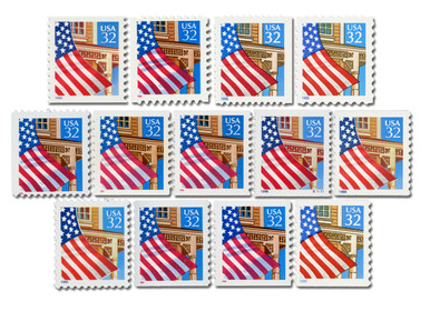 2897//3133 - 1995-97 32c Flag Over Porch, Set of 13 Stamps - Mystic ...