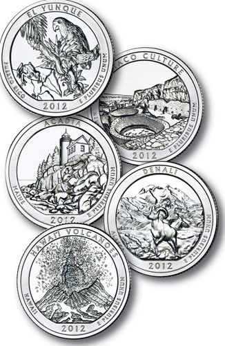 M11071 - 2012 US National Park Quarter Collection, Denver Mint set of 5 ...
