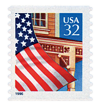 3133 - 1997 32c Flag Over Porch, linerless coil - Mystic Stamp Company