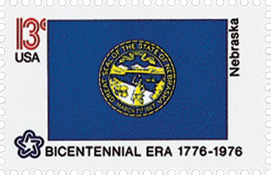 1669 - 1976 13c Bicentennial State Flags: Nebraska - Mystic Stamp Company