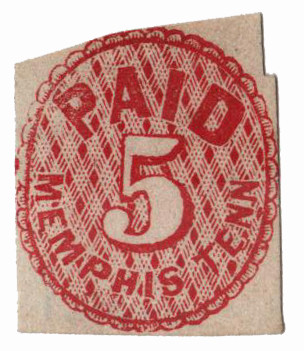 CSA56X2 - 1861 5c Postmasters' Provisional of Memphis, TN, red - Mystic ...