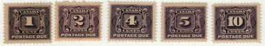 J1-5 - 1906-28 Canada - Mystic Stamp Company
