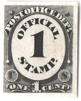 O47P3 - 1873 1c Post Office Department Official, Black, Plate Proof on ...