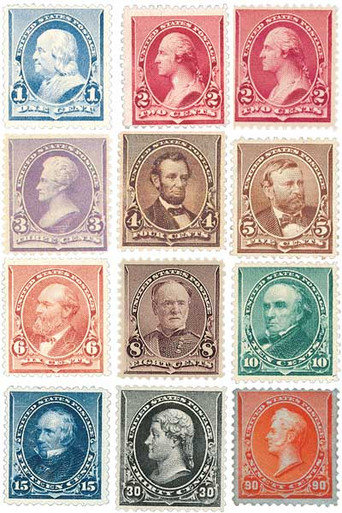 219-29 - 1890-93 Regular Issues, Complete Set of 12 Stamps - Mystic ...