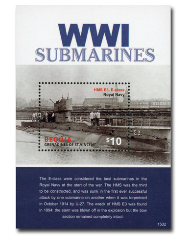 MFN591 - 2015 $10 World War I Submarines: HMS E3, E-class, Royal Navy ...