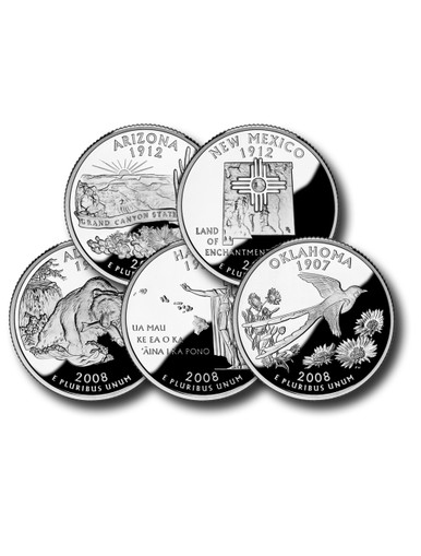 CN200825D - 2008 U.S. Statehood Quarters, D Mint set of 5 - Mystic ...