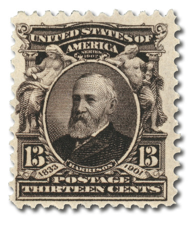 308 - 1902 13c Benjamin Harrison, Purple Black, Double Line Watermark ...