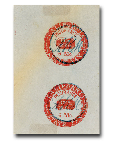MA1950 - 1858-61 10c on $200, California Insurance Stamp, ARM Fancy ...