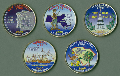 CN200025C - 2000 Colorized U.S. State Quarters, Set of 5 - Mystic Stamp ...