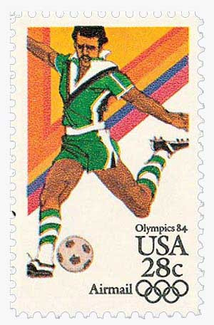 C104 - 1983 28c 23rd Summer Olympics '84, Soccer - Mystic Stamp Company