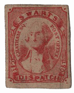 136L9 - 1849-83 2c Swarts' City Dispatch Post, Red on White Wove Paper ...