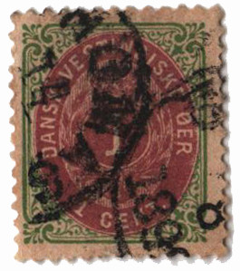 DWI16 - 1898 1c Green & Red Violet, Danish West Indies, Inverted Frame ...