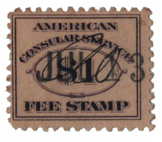 RK16 - 1906 $1 American Consular Service Fee Stamp, Dark Violet, Perf ...
